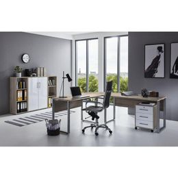 Bmg Möbel - Büromöbel-Set, Office Edition Set 2.1, eiche/ weiß matt - natur