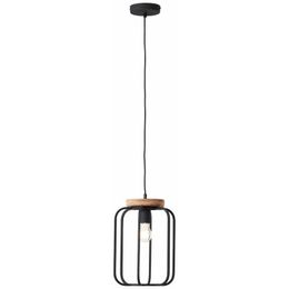 Lampe, Tosh Pendelleuchte 25cm antik holz/schwarz korund, 1x A60, E27, 40W, Holz aus nachhaltiger Waldwirtschaft (fsc) - braun - Brilliant