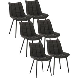 WOLTU 6 x Esszimmerstühle 6er Set Esszimmerstuhl Küchenstuhl Polsterstuhl Design Stuhl mit Rückenlehne, mit Sitzfläche aus Kunstleder, Gestell aus