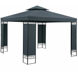 Casaria - Pavillon Gartenzelt Gartenpavillon Lorca 3x3m Metall Wasserabweisend Luxus anthrazit