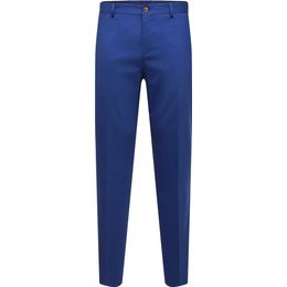 Selected Anzughose, Slim-Fit, Bügelfalte, für Herren, blau, 46