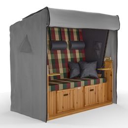 SANZARO Premium Strandkorb Abdeckung mit Ösen Strandkorbhülle Grau 165 x 90 x 165 cm (BxTxH)