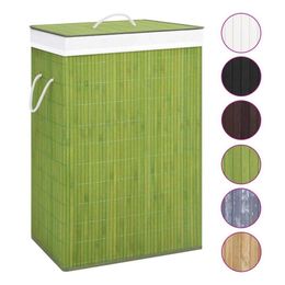 furnicato Wäschekorb Bambus-mit 1 Fach Grün (1 St)