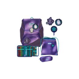 Scout Schulranzen Schulranzen-Set ALPHA Exklusiv Superflash Purple Magic 5-tlg. (5-teilig)