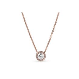 Pandora Kette mit Anhänger Pandora Kette Damen 386240CZ-45 14k rosé vergoldet Strahlenkranz