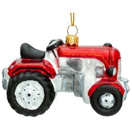 SIKORA Christbaumschmuck BS723 Traktor Glas Figur Premium Weihnachtsbaum Anhänger