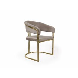 JVmoebel Polsterstuhl Komplette Esszimmerstühle Stühle Küchenstühle Beige Luxus Gold (6 St)