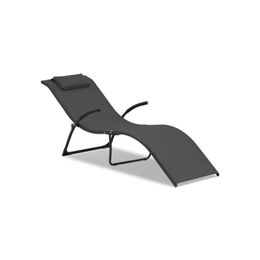 Uniprodo Gartenliege Gartenliege Sonnenliege Liegestuhl Relaxliege Klappbar schwarz
