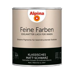 Alpina Lack Feine Farben Lack 750 ml Klassisches Matt-Schwarz