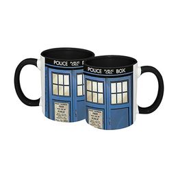 Doctor Who Cappuccinotasse Doctor Who Tasse Tardis Police Box mit schwarzem Henkel