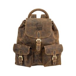 Green Burry Greenburry Rucksack Vintage City Leder Damen Rucksack Daypack braun 1711-Stag-3-25