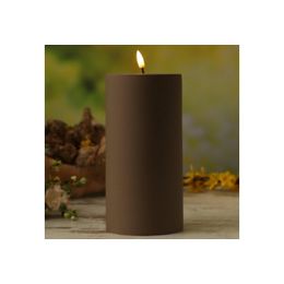 Deluxe Homeart LED-Kerze MIA Deluxe für Außen flackernd H: 20cm D: 10cm outdoor mokka braun (1-tlg)