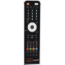 Heitech 10x Heitech Universal Fernbedienung Schwarz 4in1 Fernseher Smart TV Universal-Fernbedienung