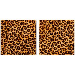 Wallario Acrylglasbild, Leopardenmuster in orange schwarz
