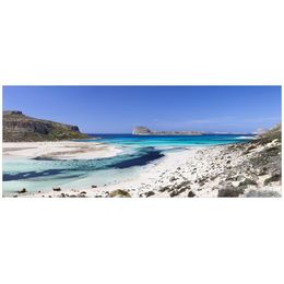 Wallario Acrylglasbild, Einsame Bucht mit weißem Sand und klarem Wasser
