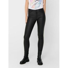 Jacqueline de Yong Lederimitathose Skinny Jeans Leder Optik High Waist Stretch Coated Denim Pants (1-tlg) 3358 in Schwarz