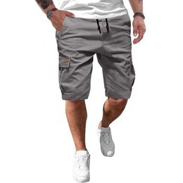 JMIERR Cargoshorts Kurze Hosen Herren Baumwolle Shorts Sommer Freizeithose mit Taschen in Unifarbe