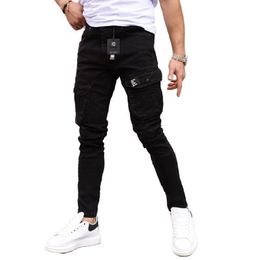 BENK Cargojeans Herren Cargo Jeans Regular Slim Denim Hose Destroyed