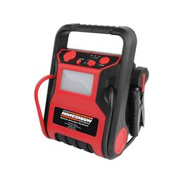 Mannesmann 01771 Mobile 4-in-1 Energiestation, Schwarz/Rot