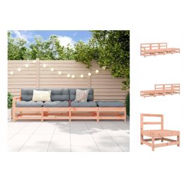 vidaXL Gartenbank 4-tlg Garten-Lounge-Set Massivholz Douglasie