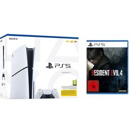 Playstation Playstation 5 Slim Konsole Laufwerk + Resident Evil 4 Remake PS5 Spiel 1TB (Bundle)