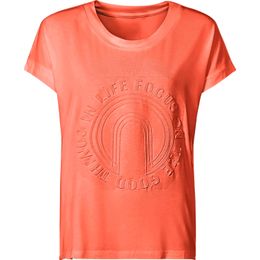 Heine Damen Kurzarmshirt mit Elasthan-Anteil orange Gr&ouml;&szlig;e 40