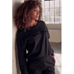 Bench. Loungewear Sweatshirt -Loungeshirt mit glänzendem Logodruck, Loungewear, Loungeanzug, schwarz