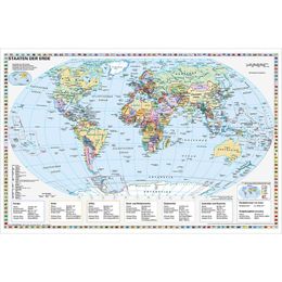 Stiefel Wandkarte Kleinformat Staaten der Erde, Wandkarte, ohne Metallstäbe, Karte (im Sinne von Landkarte)