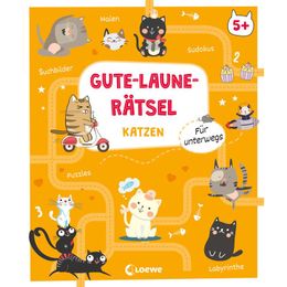 Loewe Verlag Gute-Laune-Rätsel für unterwegs - Katzen, Kartoniert (TB)