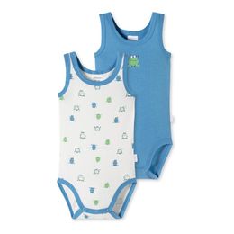 Schiesser Romper/Bodysuit ' Nature Love ' girl Blue, White size 74