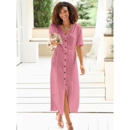 WITT Damen Sommerkleid Kn&ouml;pfe in Horn-Optik, altrosa, Gr&ouml;&szlig;e 20