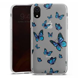 DeinDesign iPhone Xr Handy Silikon H&uuml;lle Case transparent Handyh&uuml;lle Transparent Butterfly Muster Silikon Case