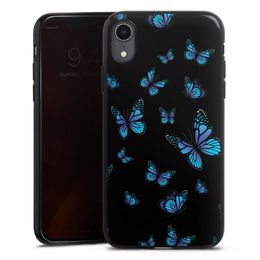 DeinDesign iPhone Xr Handy Silikon H&uuml;lle Case schwarz Handyh&uuml;lle Transparent Butterfly Muster