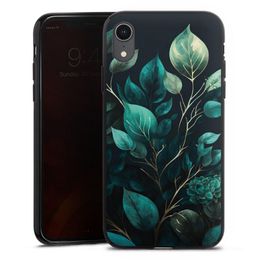 DeinDesign iPhone Xr Handy Silikon H&uuml;lle Case schwarz Handyh&uuml;lle Eukalyptus Leaves Black