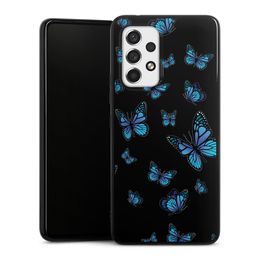DeinDesign Galaxy A53 5G Handy Silikon H&uuml;lle Case schwarz Handyh&uuml;lle Transparent Muster Butterfly