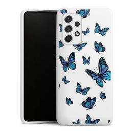 DeinDesign Galaxy A53 5G Handy Silikon H&uuml;lle Case wei&szlig; Handyh&uuml;lle Transparent Muster Butterfly Silikon Case