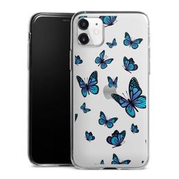 DeinDesign iPhone 11 Handy Slim Case Silikon Handyh&uuml;lle transparent H&uuml;lle extra d&uuml;nn Transparent Muster Butterfly Silikon Slim Case