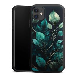 DeinDesign iPhone 11 Handy Premium Silikon H&uuml;lle Handyh&uuml;lle schwarz Case Eukalyptus Leaves Black Silikon Premium Case