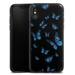 DeinDesign iPhone X Handy Silikon H&uuml;lle Case schwarz Handyh&uuml;lle Transparent Butterfly Muster