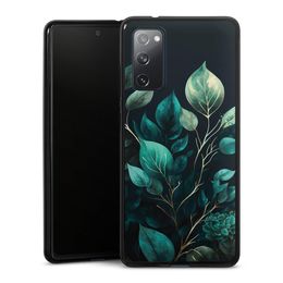 DeinDesign Galaxy S20 FE 5G Handy Silikon H&uuml;lle Case schwarz Handyh&uuml;lle Leaves Eukalyptus Black