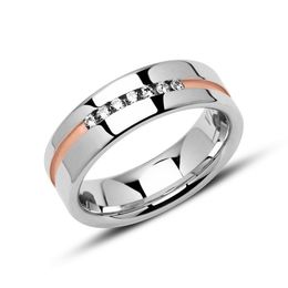 vivo Silberring 925er Silberring für Damen von Unique mit Zirkonia, 48 (15.3)