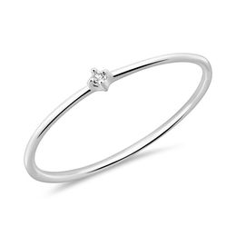 UNIQUE Goldring Damenring von aus 585er Weißgold mit Weißtopas (Größe: 58mm), silberfarben, 58