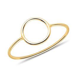 UNIQUE Goldring Damenring Kreis aus 375er Gold (Größe: 50mm), goldfarben, 50