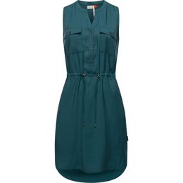 Ragwear Blusenkleid Roisin stylisches Sommerkleid mit Bindeband, grün