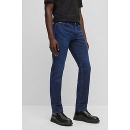 BOSS Orange Slim-fit-Jeans Delaware BC-L-P mit Leder-Badge, blau