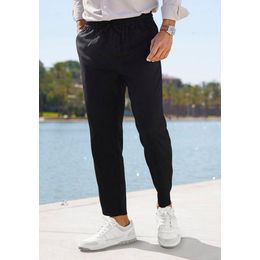 John Devin Jogger Pants Regular Fit, Jogg Pants mit Bindeband, aus leichter Webqualität, schwarz