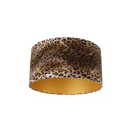 Qazqa Velours Lampenschirm Leopard Design 50/50/25 Gold innen - Leo