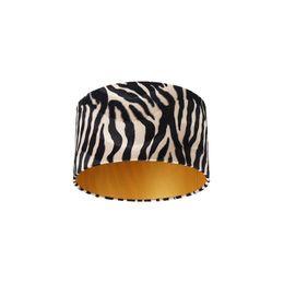 Qazqa Velours Lampenschirm Zebra Design 35/35/20 Gold innen - Zebra