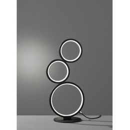 Trio Leuchten - Flache led Ringleuchte rondo Tischlampe aus Metall schwarz matt