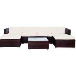 Lugano Polyrattan Lounge Rattan Set Couch Sofagarnitur schwarz Gartenmöbel - SVITA